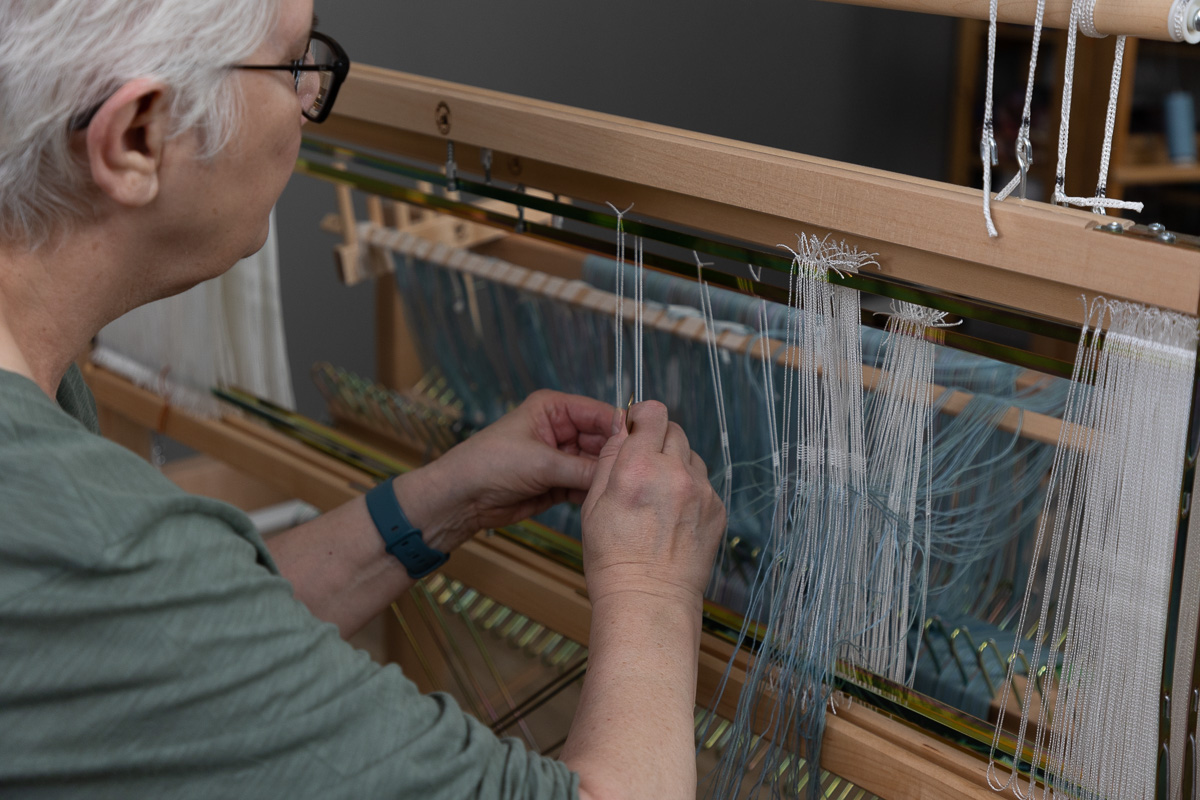 Person With Loom Weaving History Ortega's Weaving
